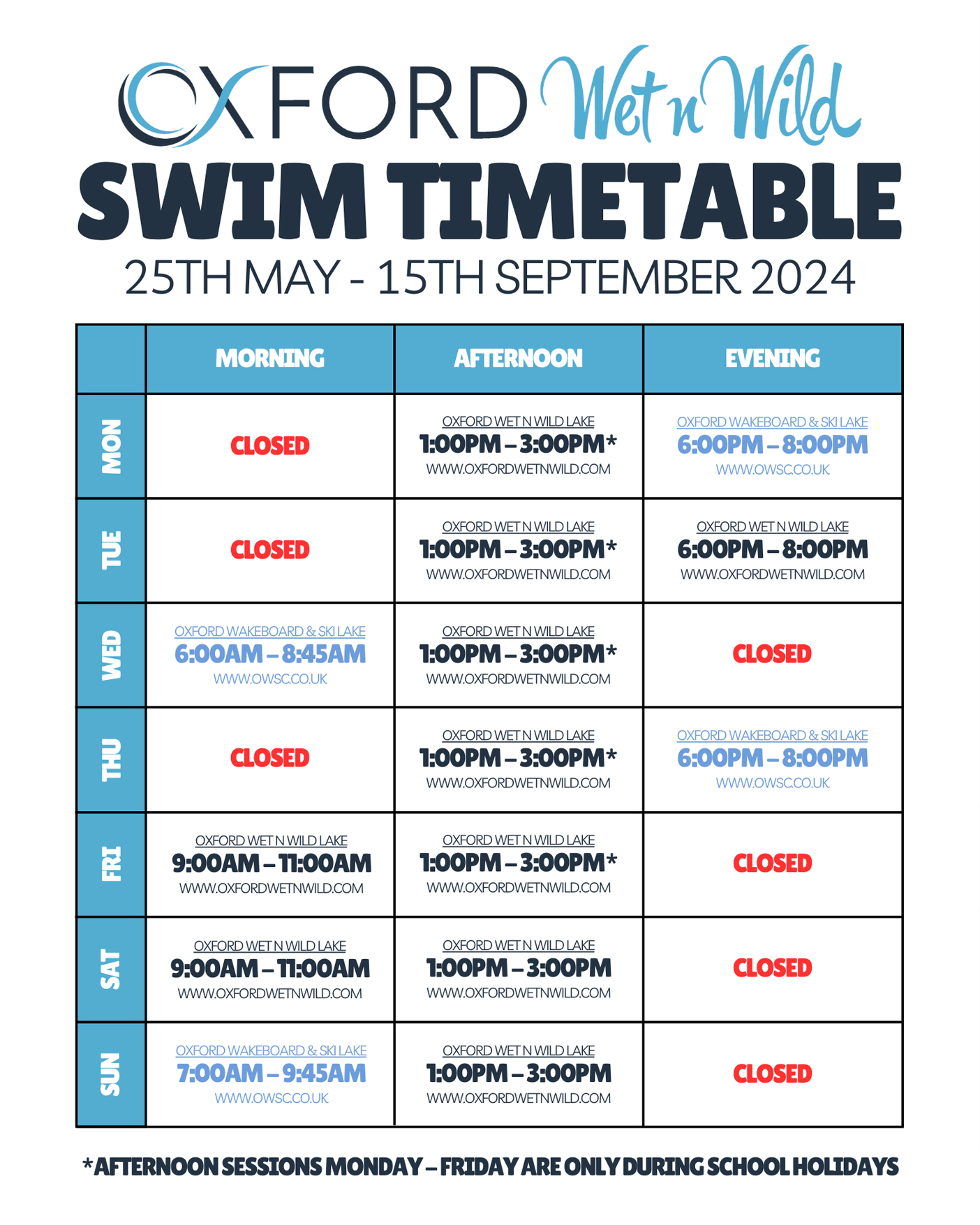 Open Water Wild Swimming - Oxford Wet n Wild